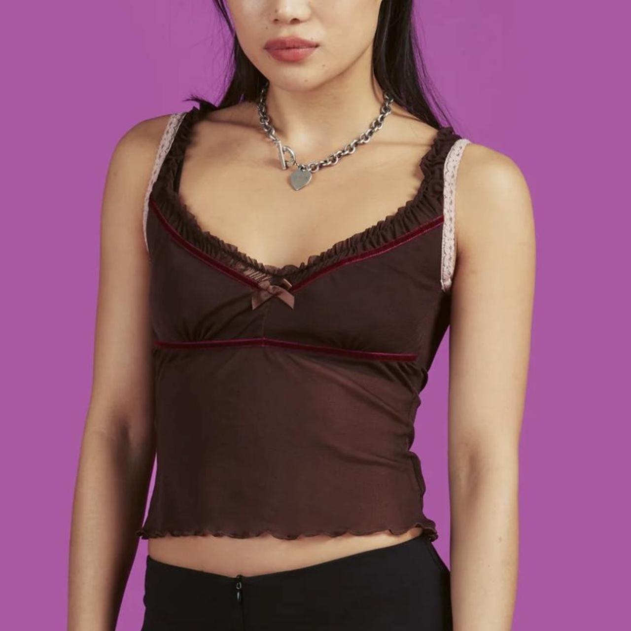 unif mars top in brown size small Gently used no flaws - Depop