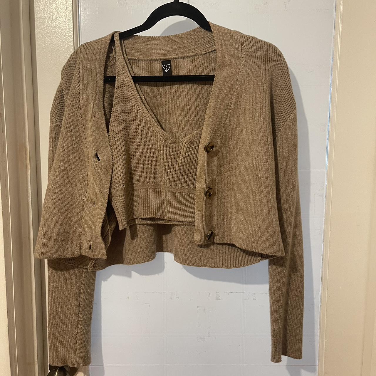 Windsor cardigan and tank set, worn once about 2... - Depop