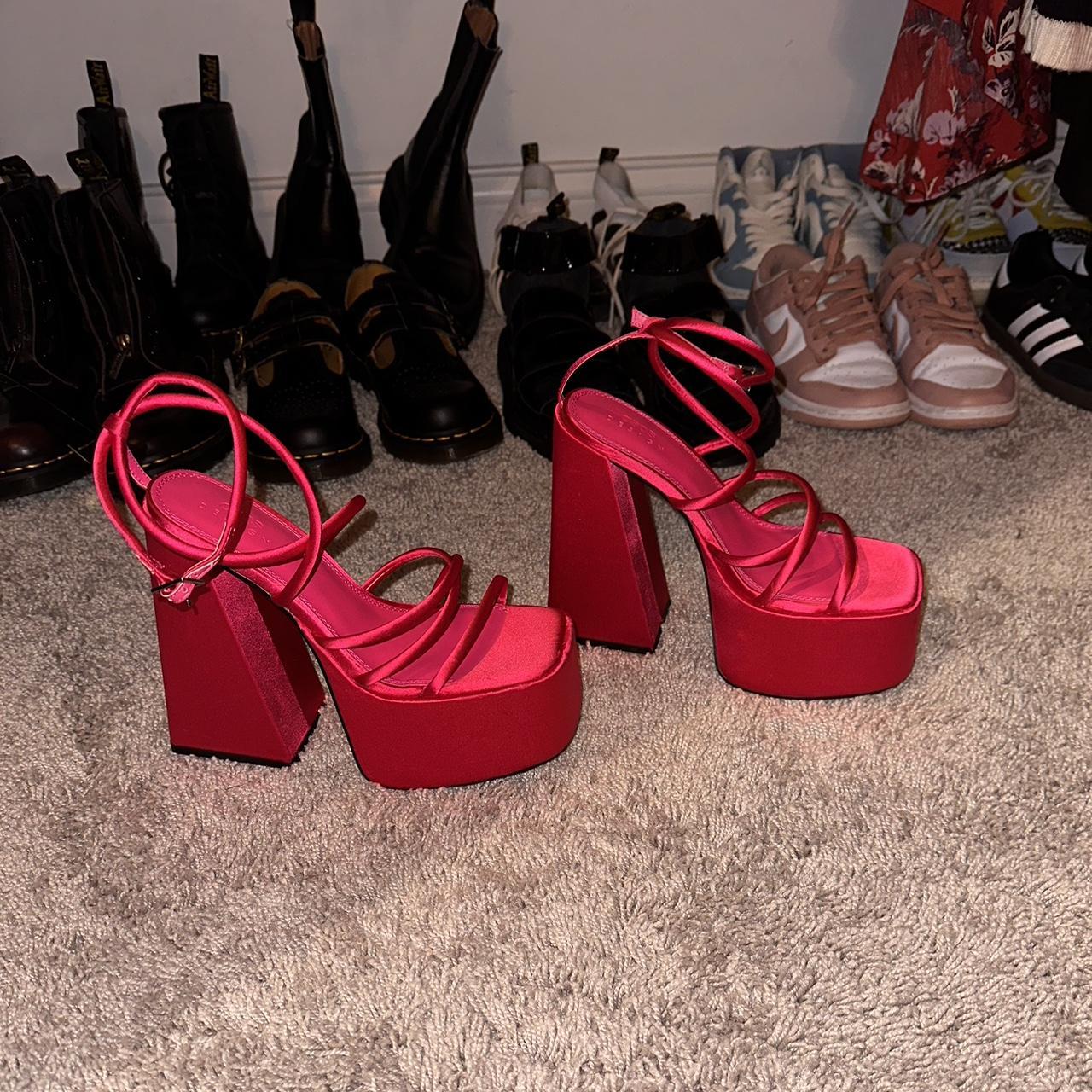 💘- ASOS DESIGN - platform heels - with buckle - hot... - Depop