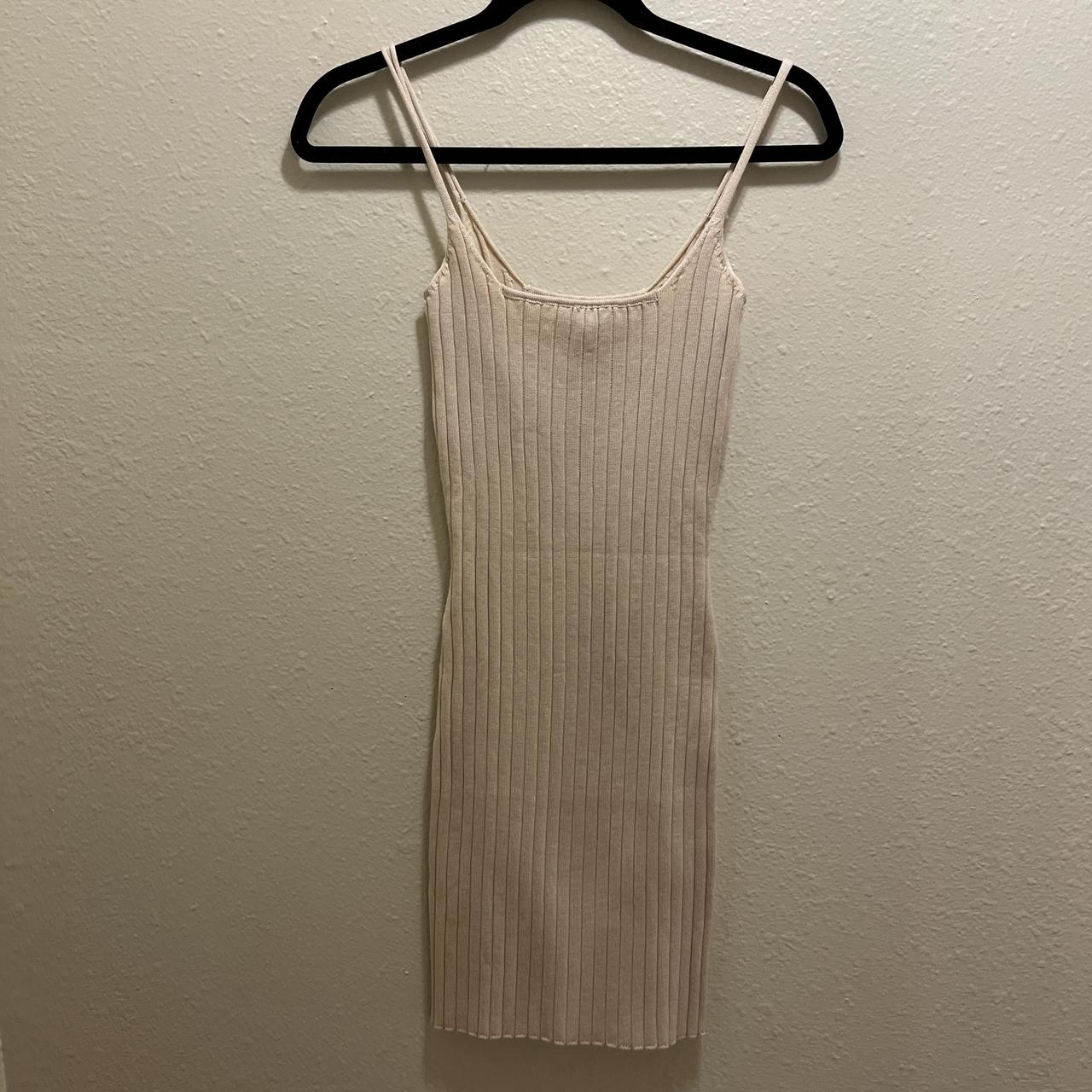 Cream ribbed knit set #knitwear #summer #dress | Depop