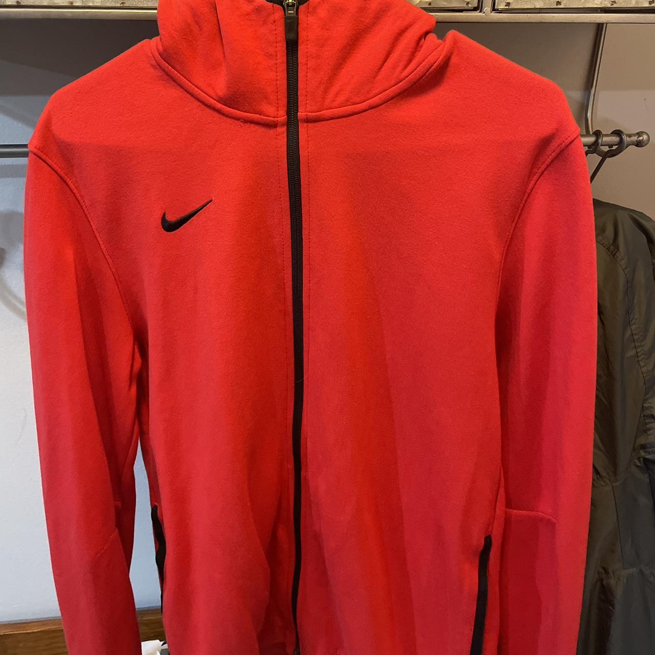Nike Dri fit jacket red Size large Good condition... - Depop