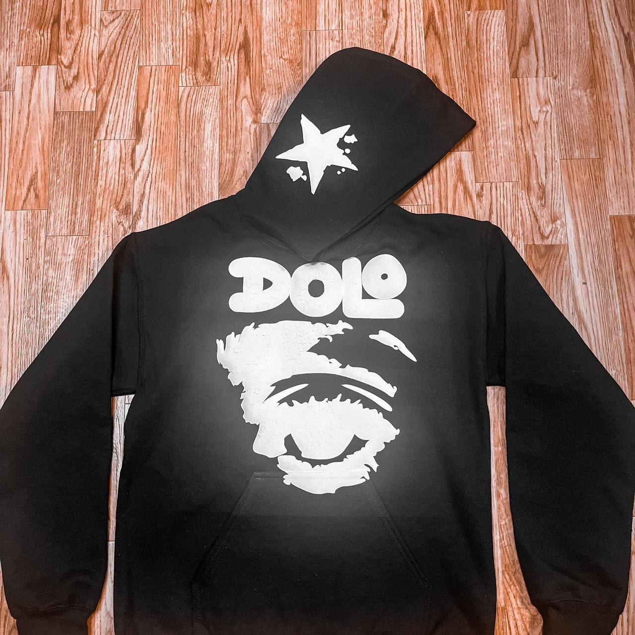 Black & White cropped DOLO HOODIE - Depop