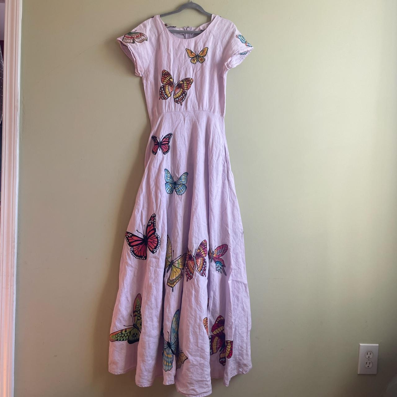 FANM MON papiyon dress 100% linen embroidered... - Depop