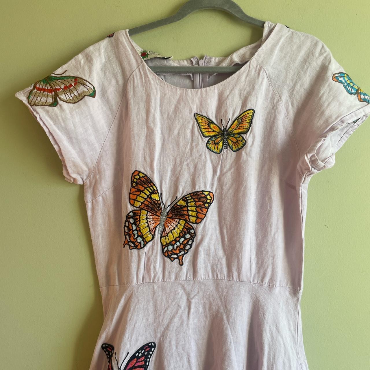 FANM MON papiyon dress 100% linen embroidered... - Depop