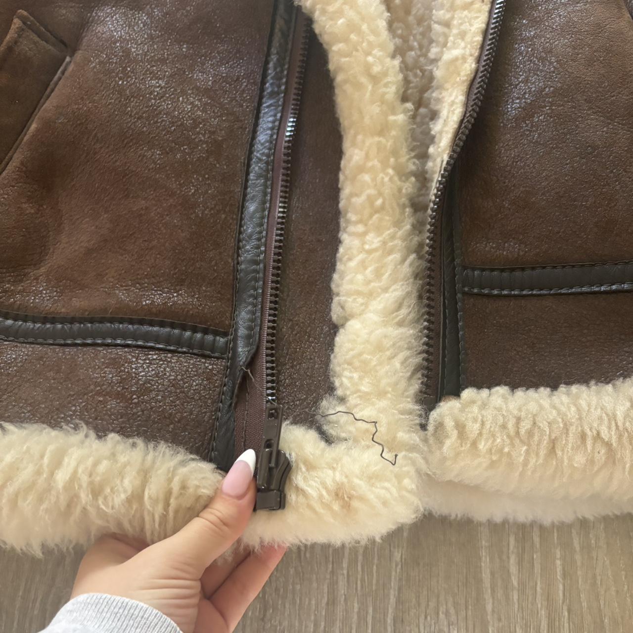 Men’s Vintage Leather and Shearling Coat Brand: The... - Depop