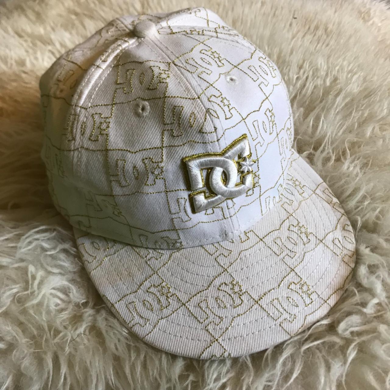 DC Shoes Men's White and Gold Hat | Depop