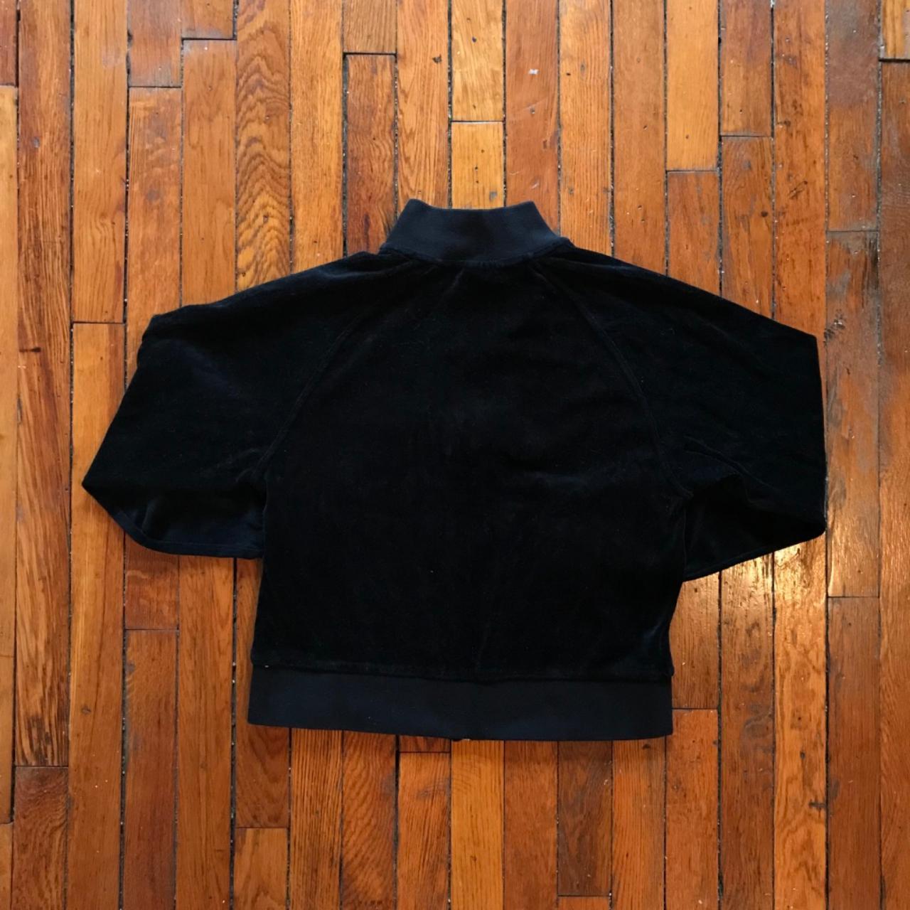 Vintage 90s Reebok 1999 Women's Black Velvet Velour... - Depop