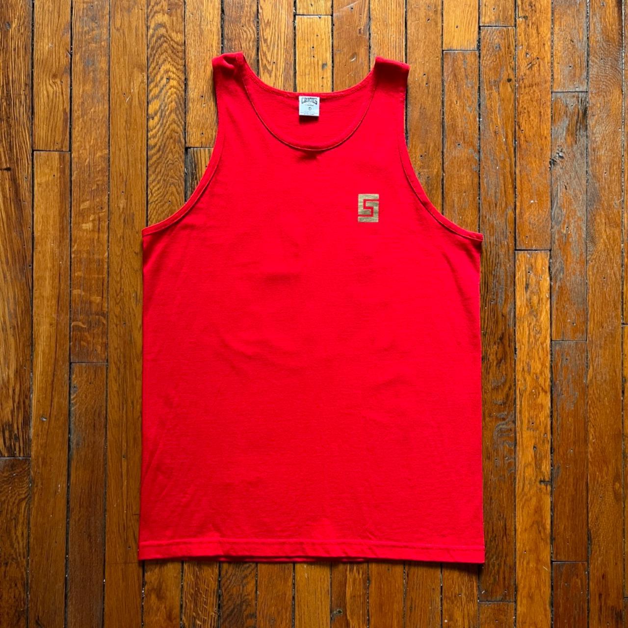 Crooks & Castles Men's Red Shiny Metallic Gold CC... - Depop