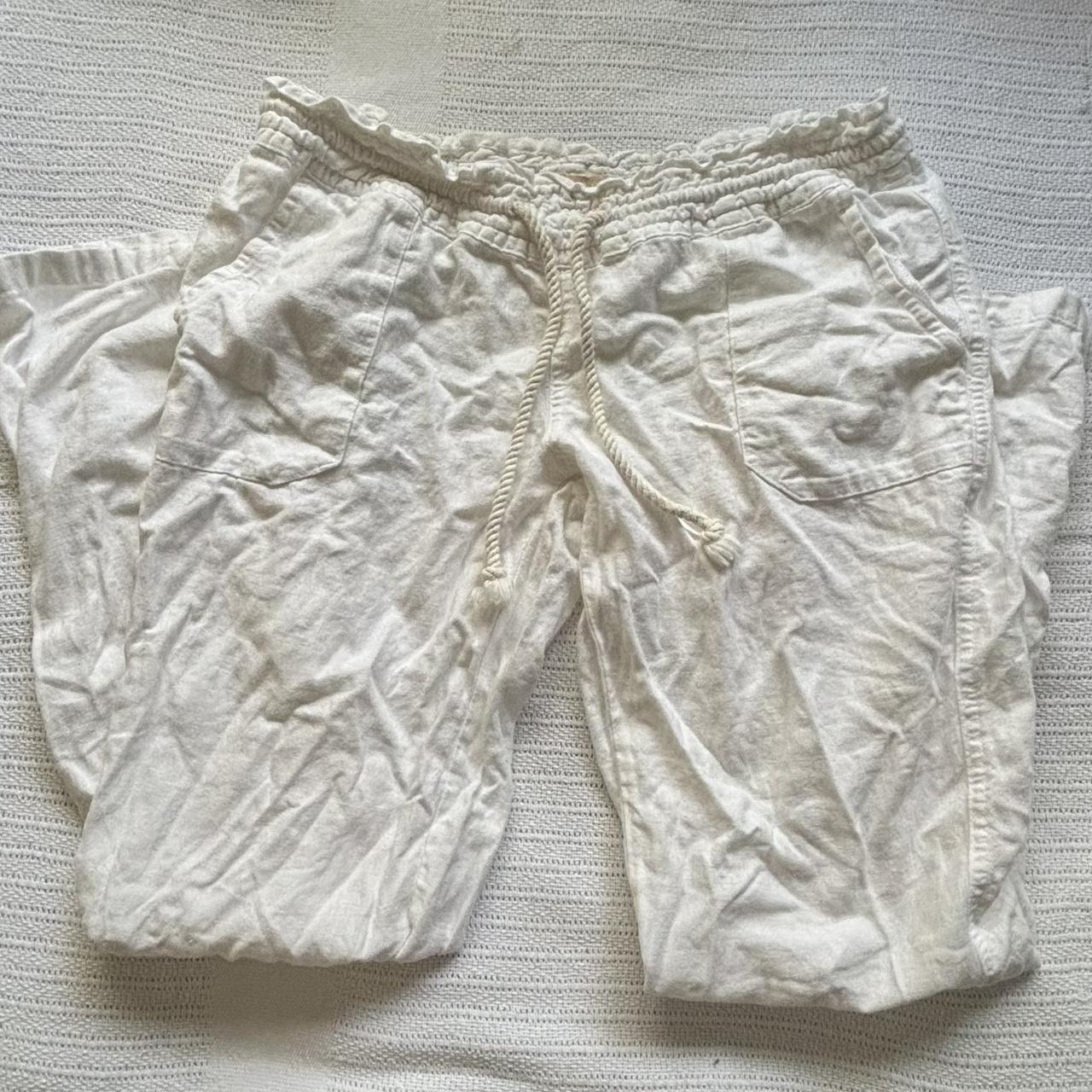 Roxy low rise linen pants - Depop