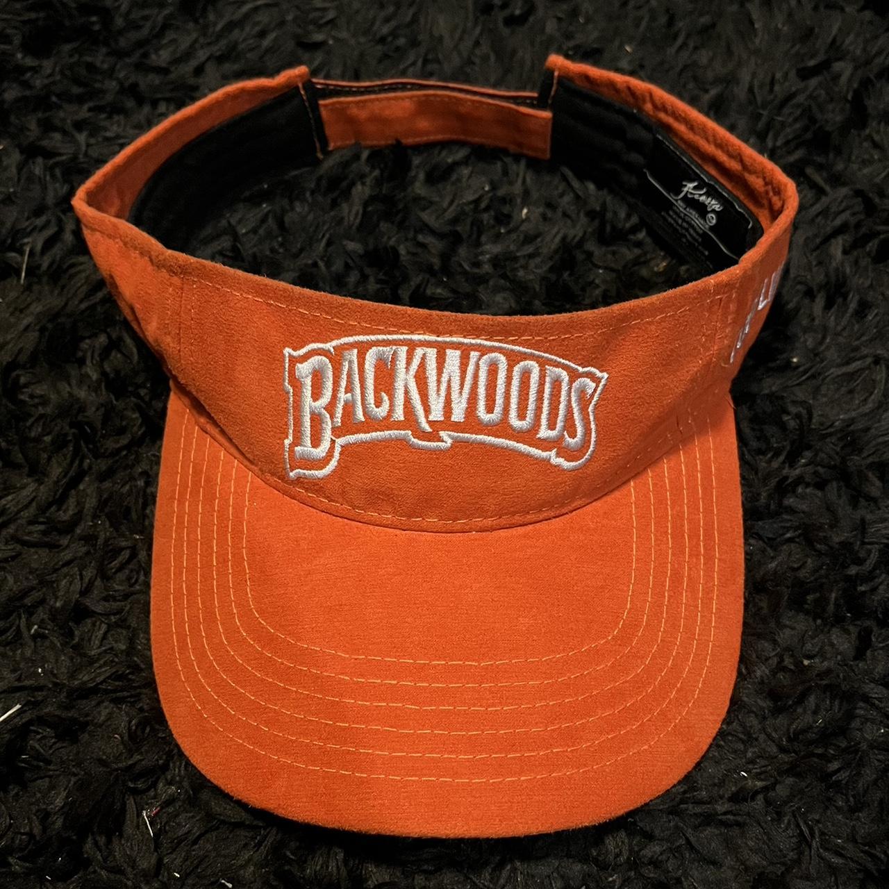 Backwoods Cigars Visor Cap Hat One Size Fits Orange... - Depop