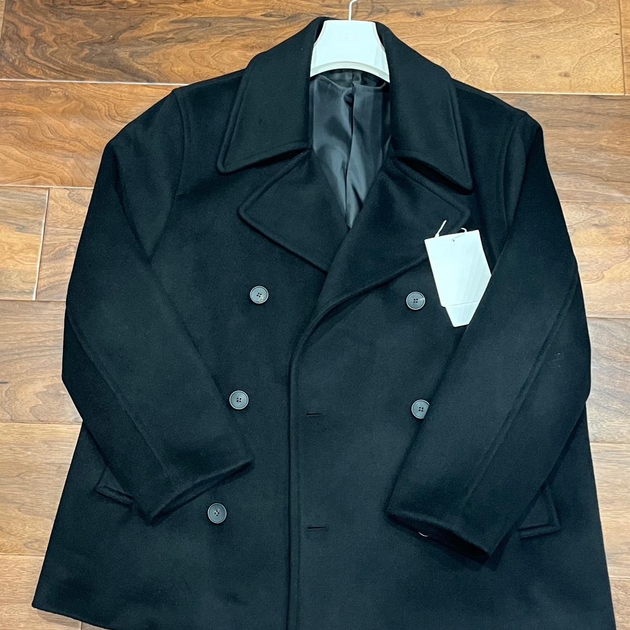Black wool peacoat - Brand new, size medium but... - Depop