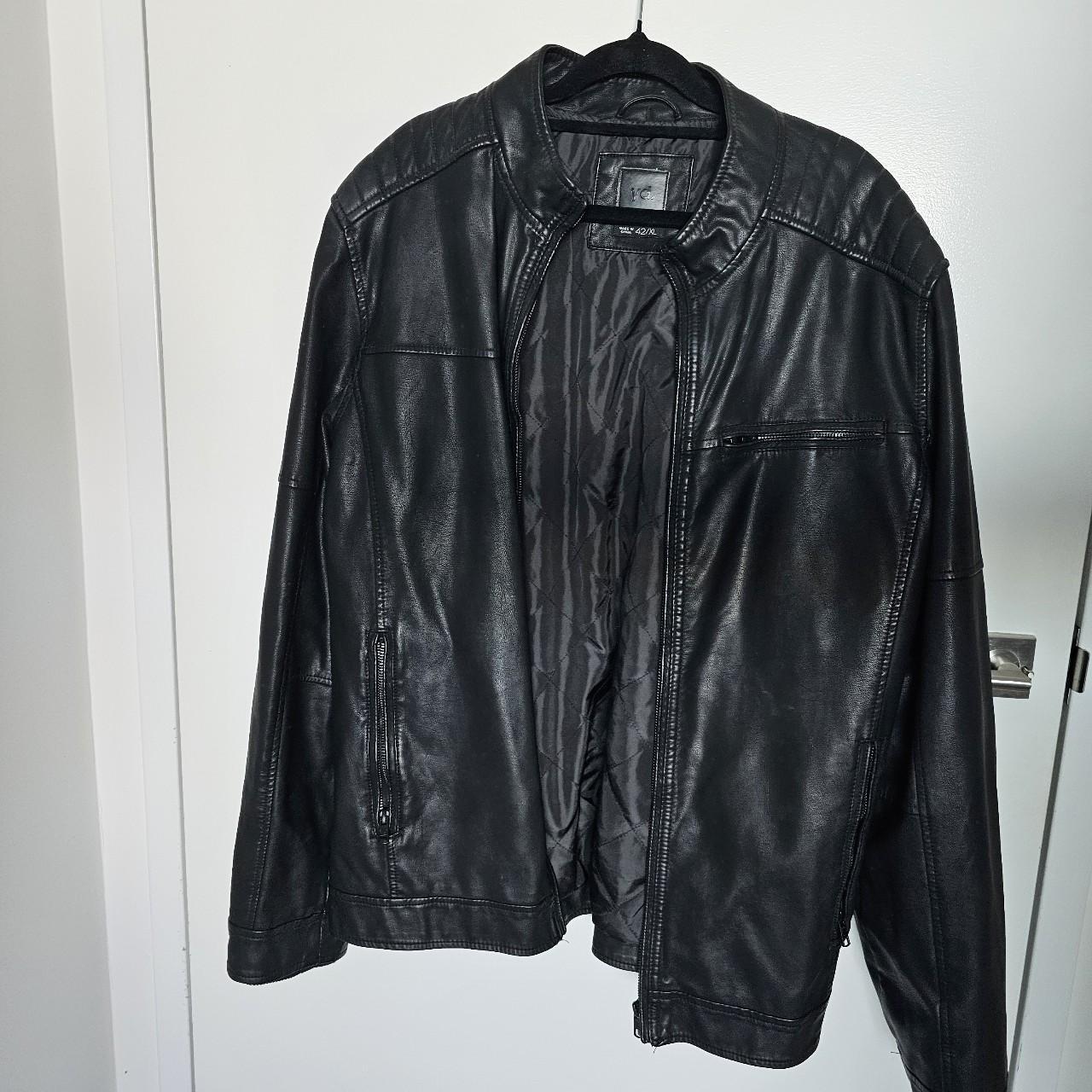 Leather jacket YD, worn once. Size XL. Excellent... - Depop
