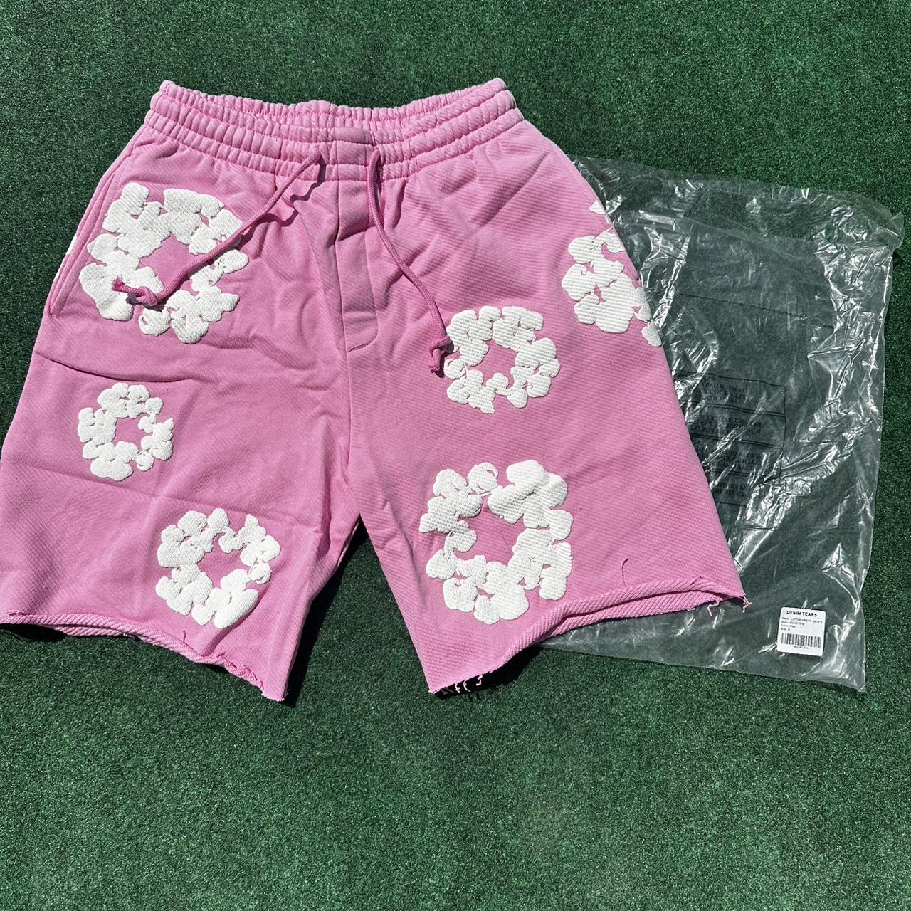 Denim tear shorts Pink S Brand new in bag Ships... | Depop