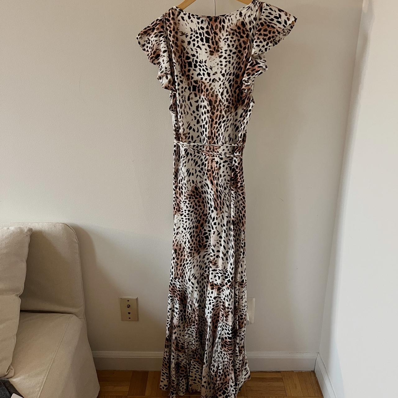 Kivari Tie Waist Leopard Print Wrap Dress Depop