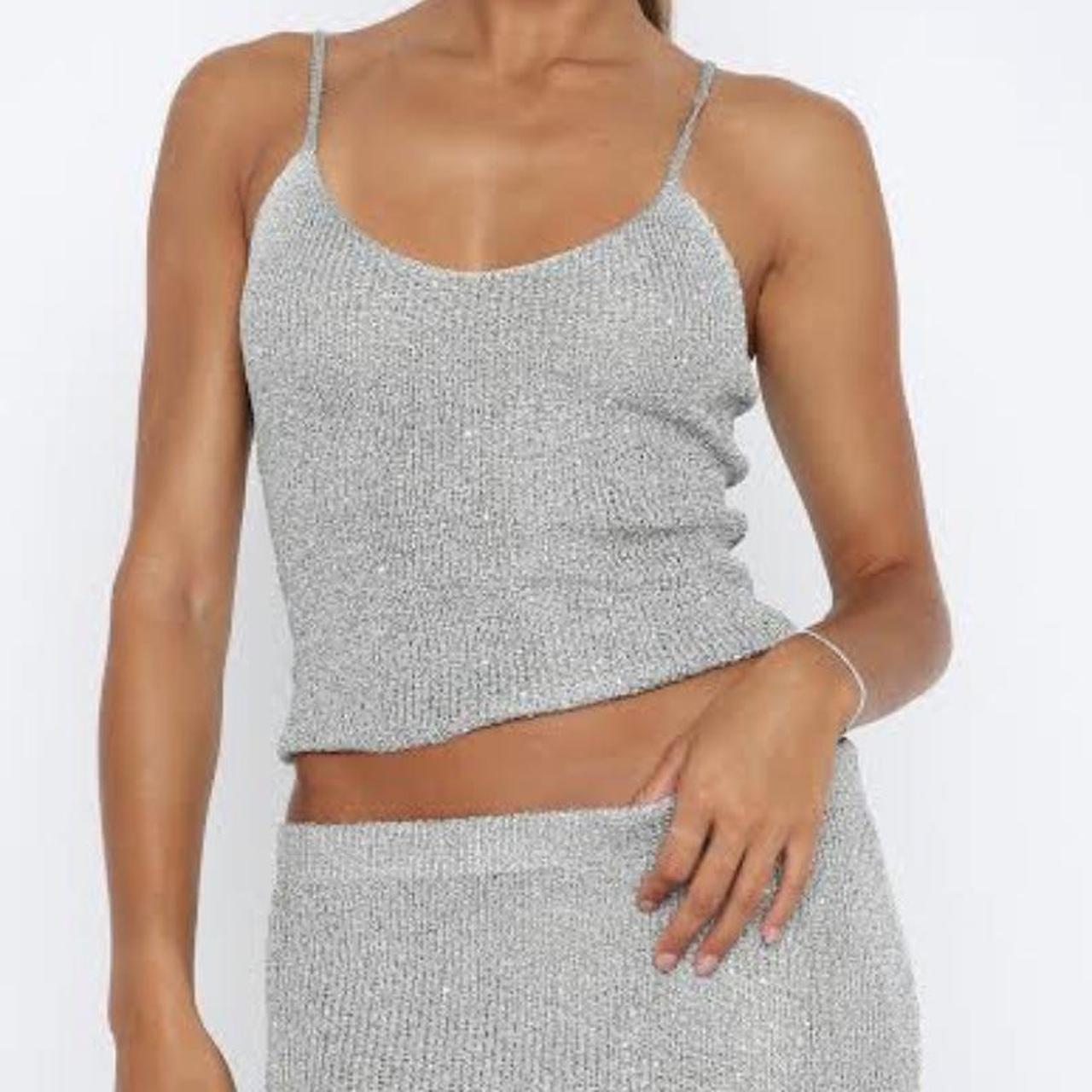 Brand new with tags white fox sequins galore top... - Depop