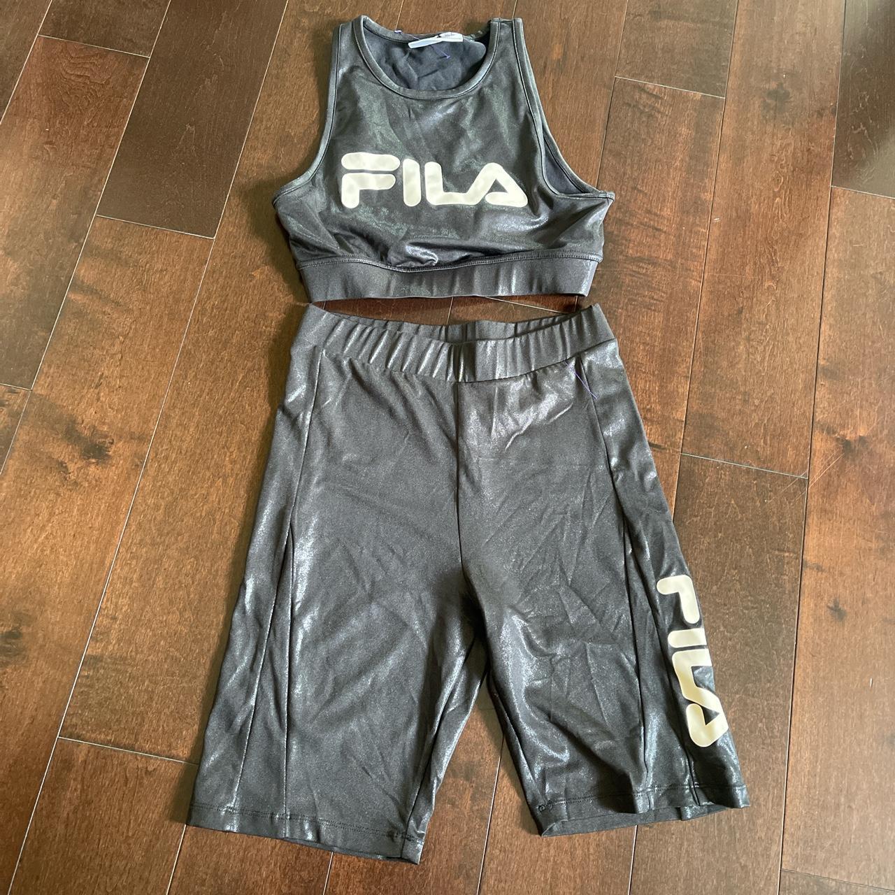 FILA || Workout Tanktop Shorts set no holes,... - Depop