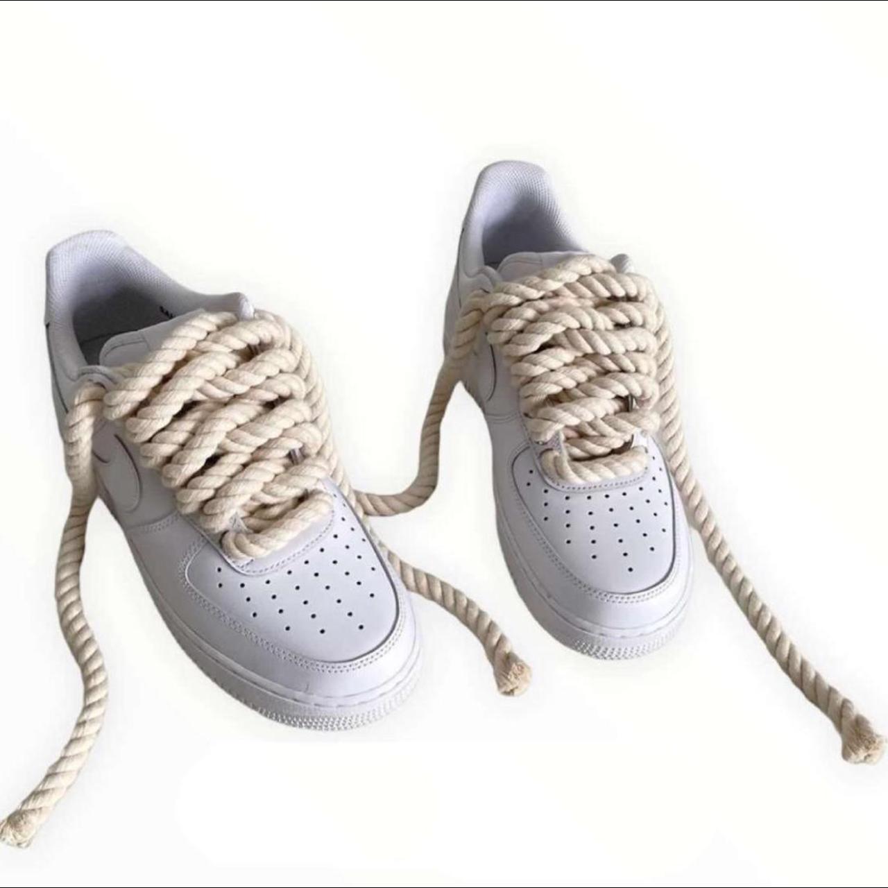 Nike Rope White Air Force 1 Customs UK7 Brand New In... - Depop