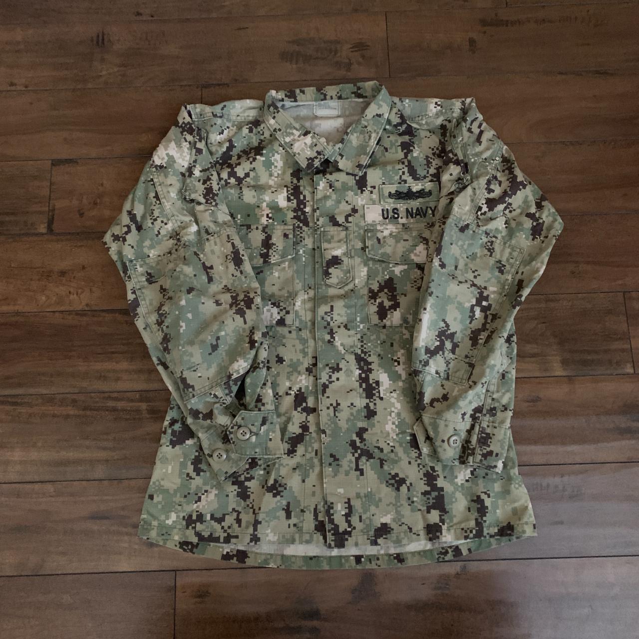 Vintage 80s US Navy Camo Uniform Jacket - No... - Depop