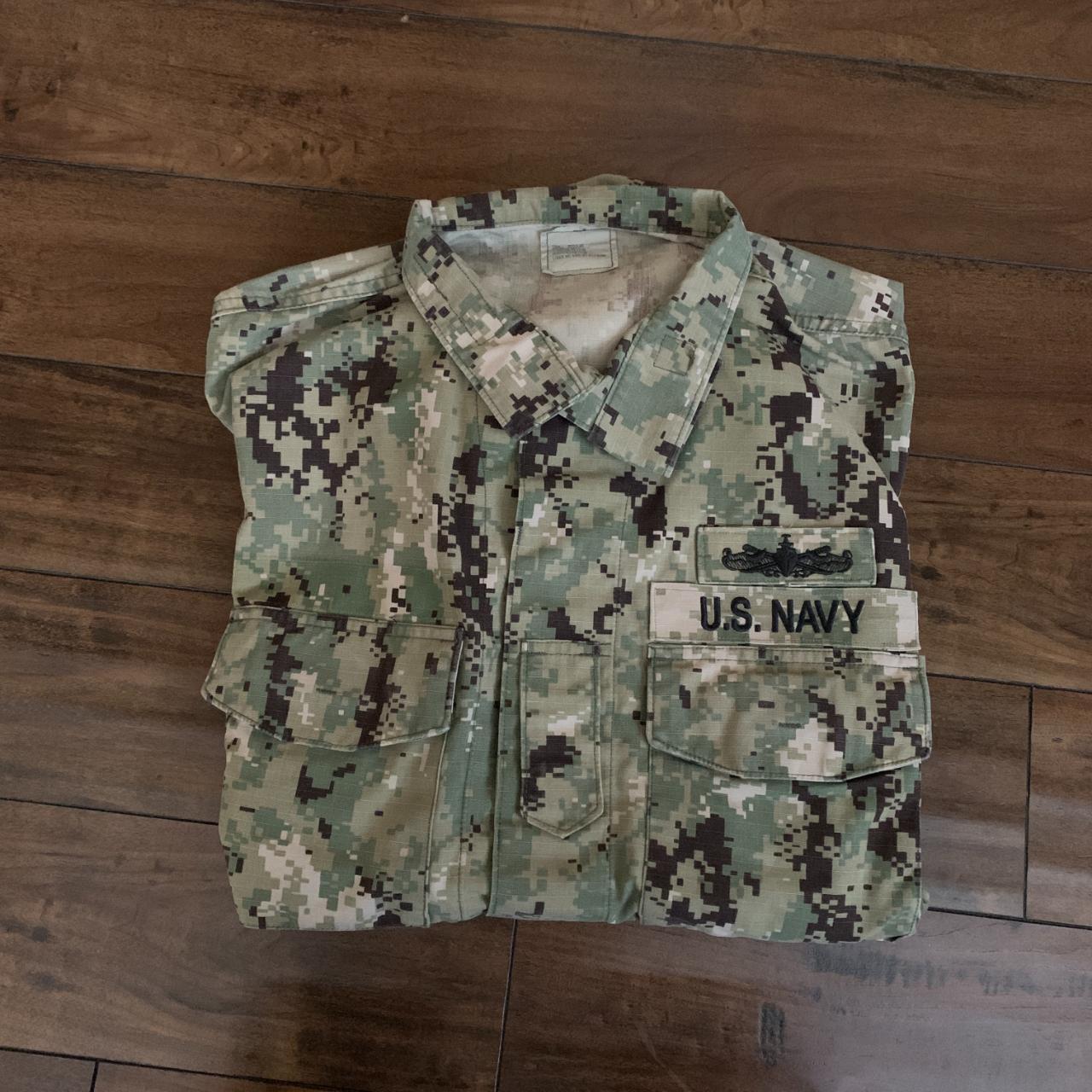 Vintage 80s US Navy Camo Uniform Jacket - No... - Depop