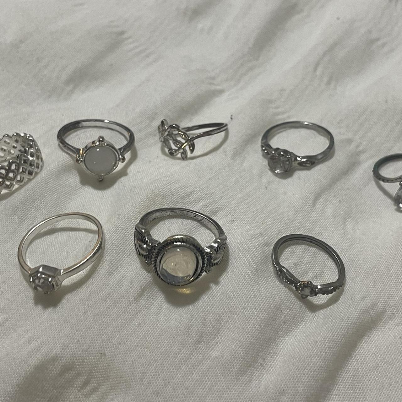8 assorted silver rings Lovisa and Shein S/M size - Depop