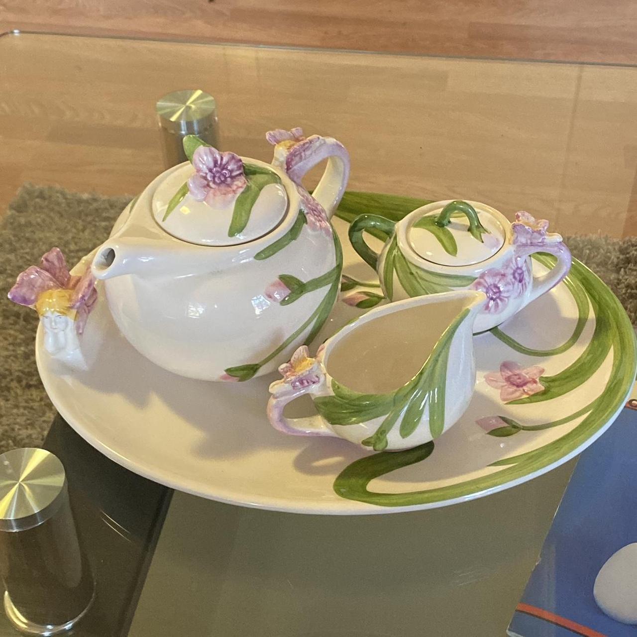 Cottage core floral fairy tea set -gorgeous vintage... - Depop