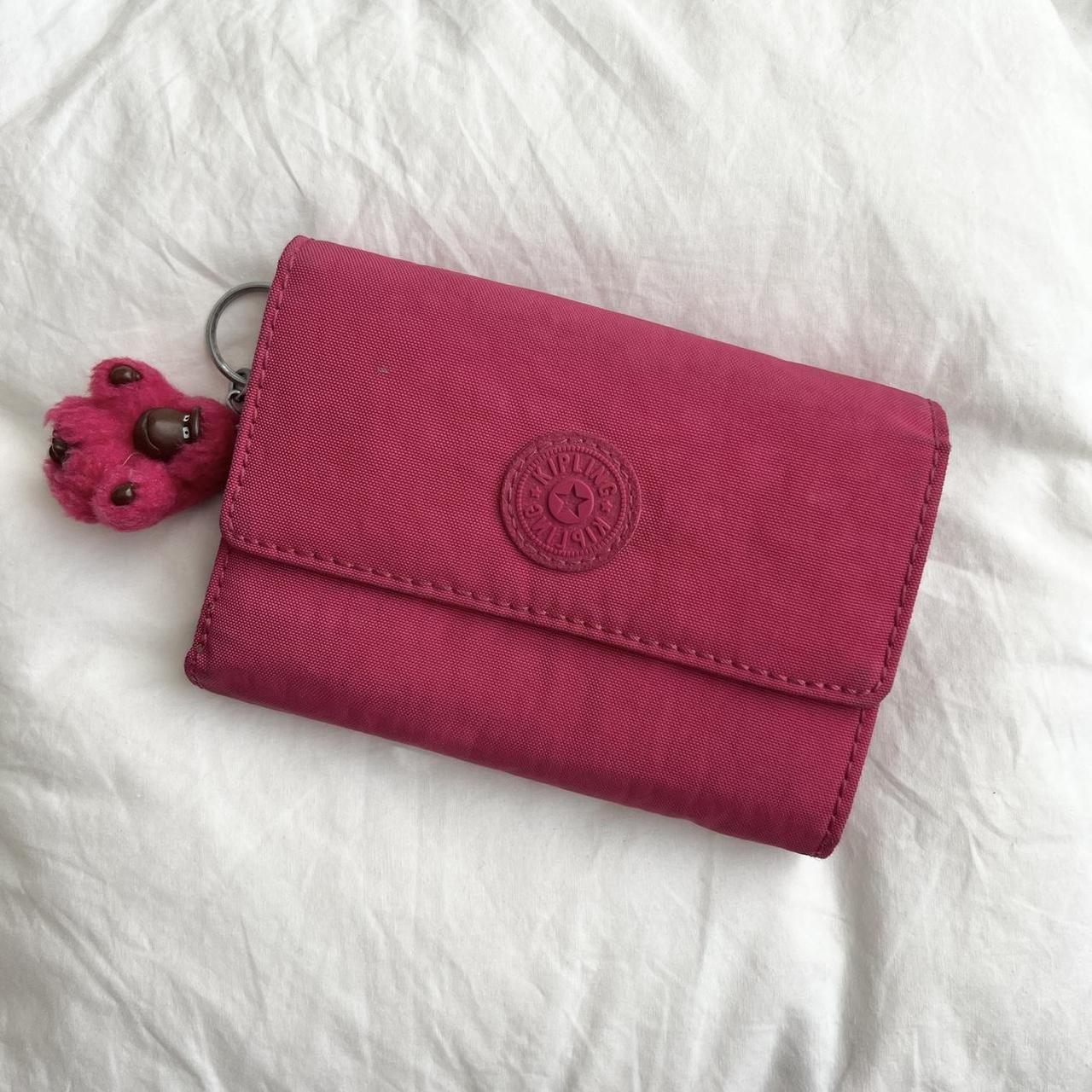 Kipling Trifold Hot Pink Wallet - Tiny stain on... - Depop