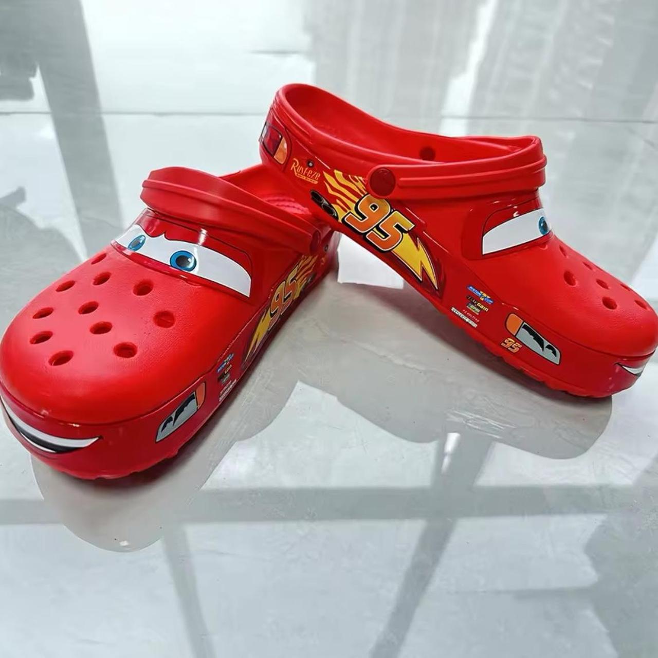 Red Crocs x Cars Lightning McQueen clogs #Disney... - Depop