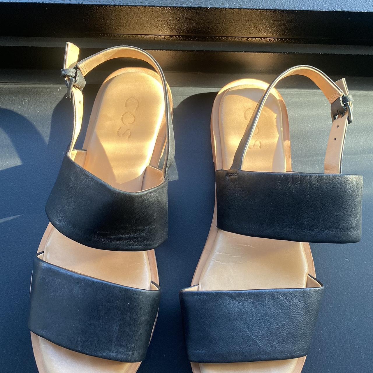 Leather Cos Black Sandals. Adjustable ankle... - Depop