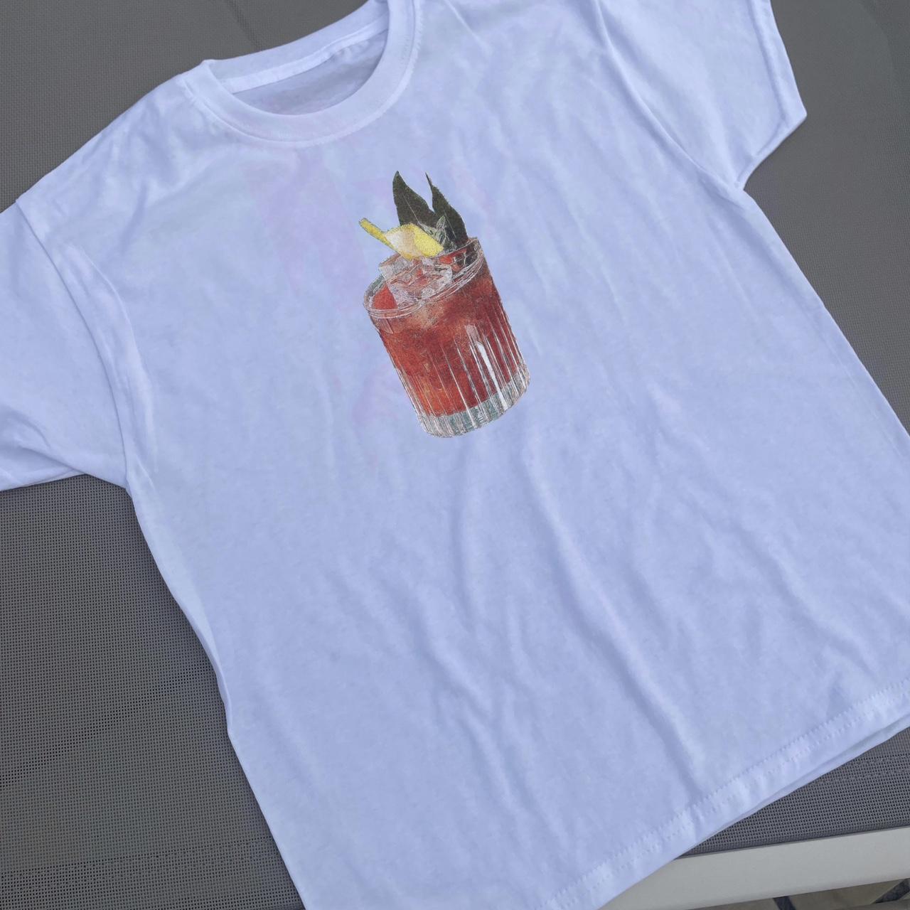 Graphic cocktail 🍹 baby tee Handmade by me Super... - Depop