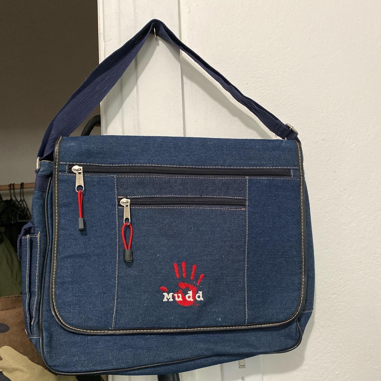 Vintage 2000’s Mudd denim messenger bag Dark denim... - Depop