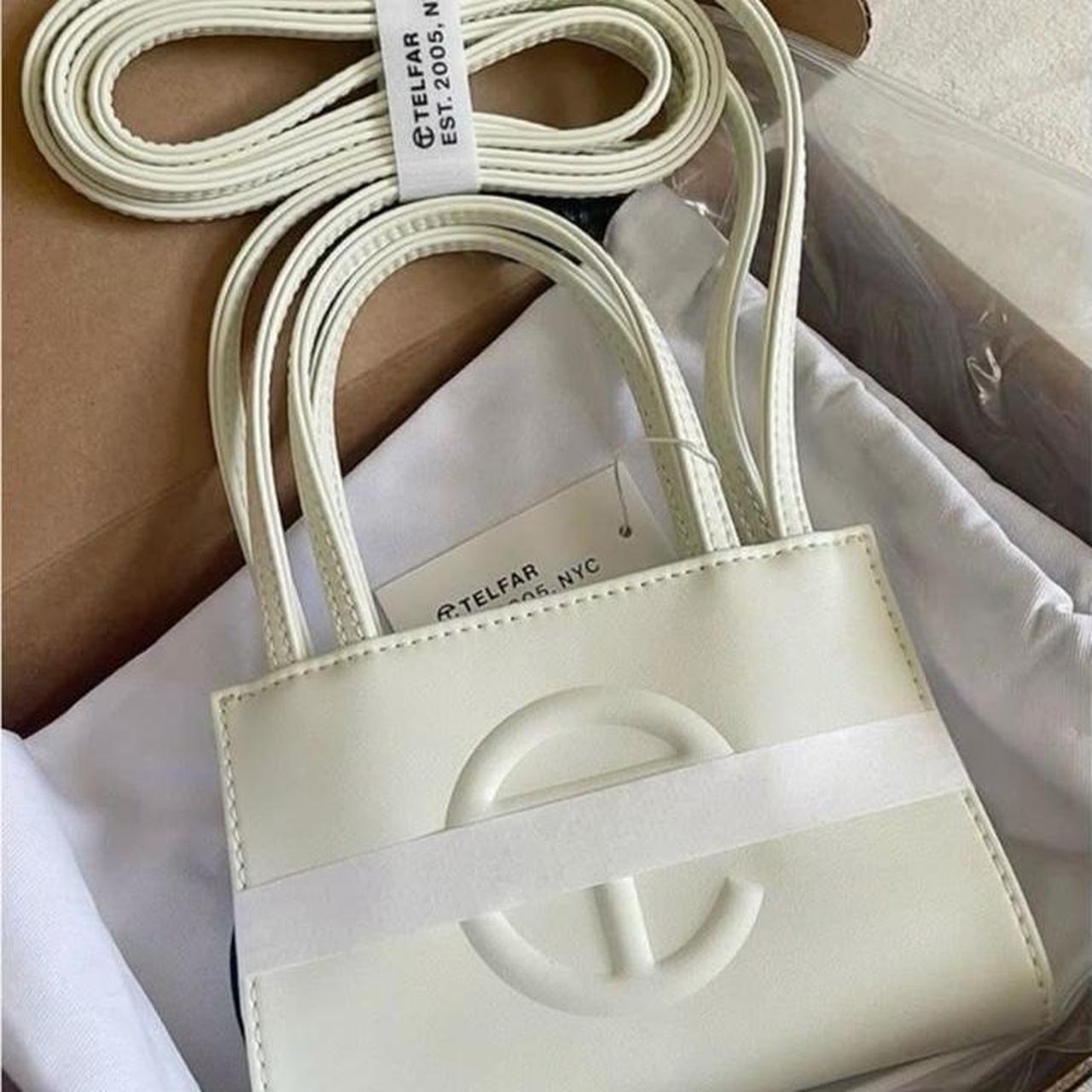 White Telfar mini bag with detachable strap #minibag | Depop