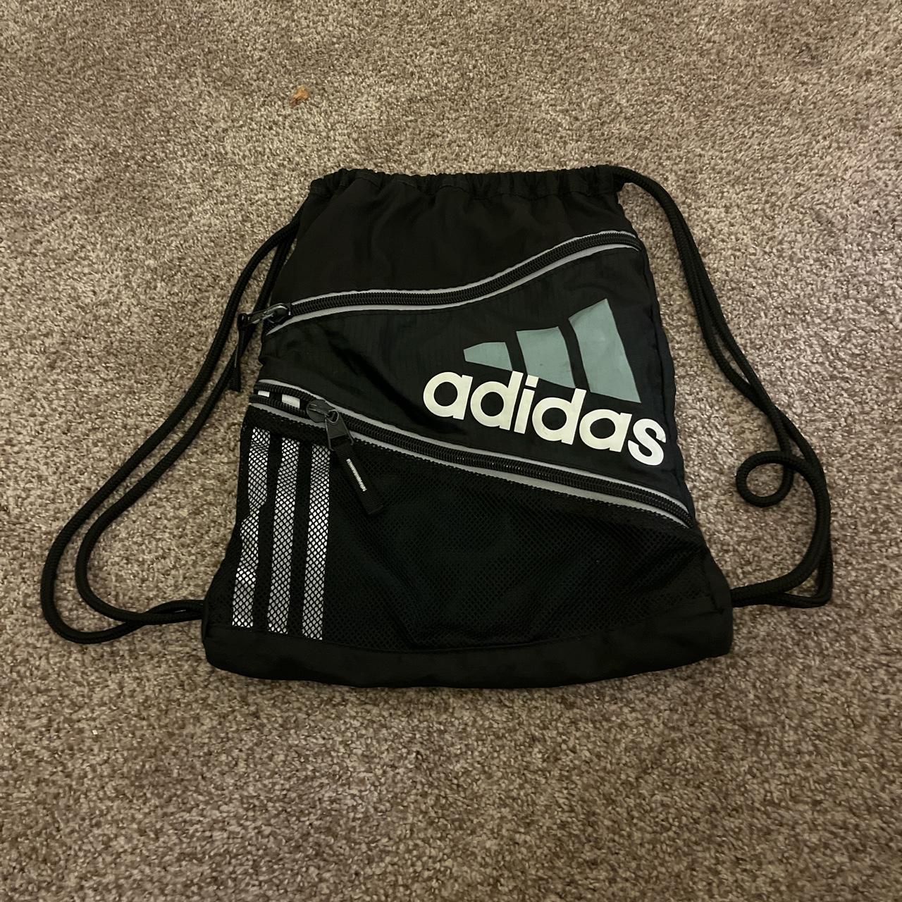 Adidas Drawstring Sack Pack black - Depop