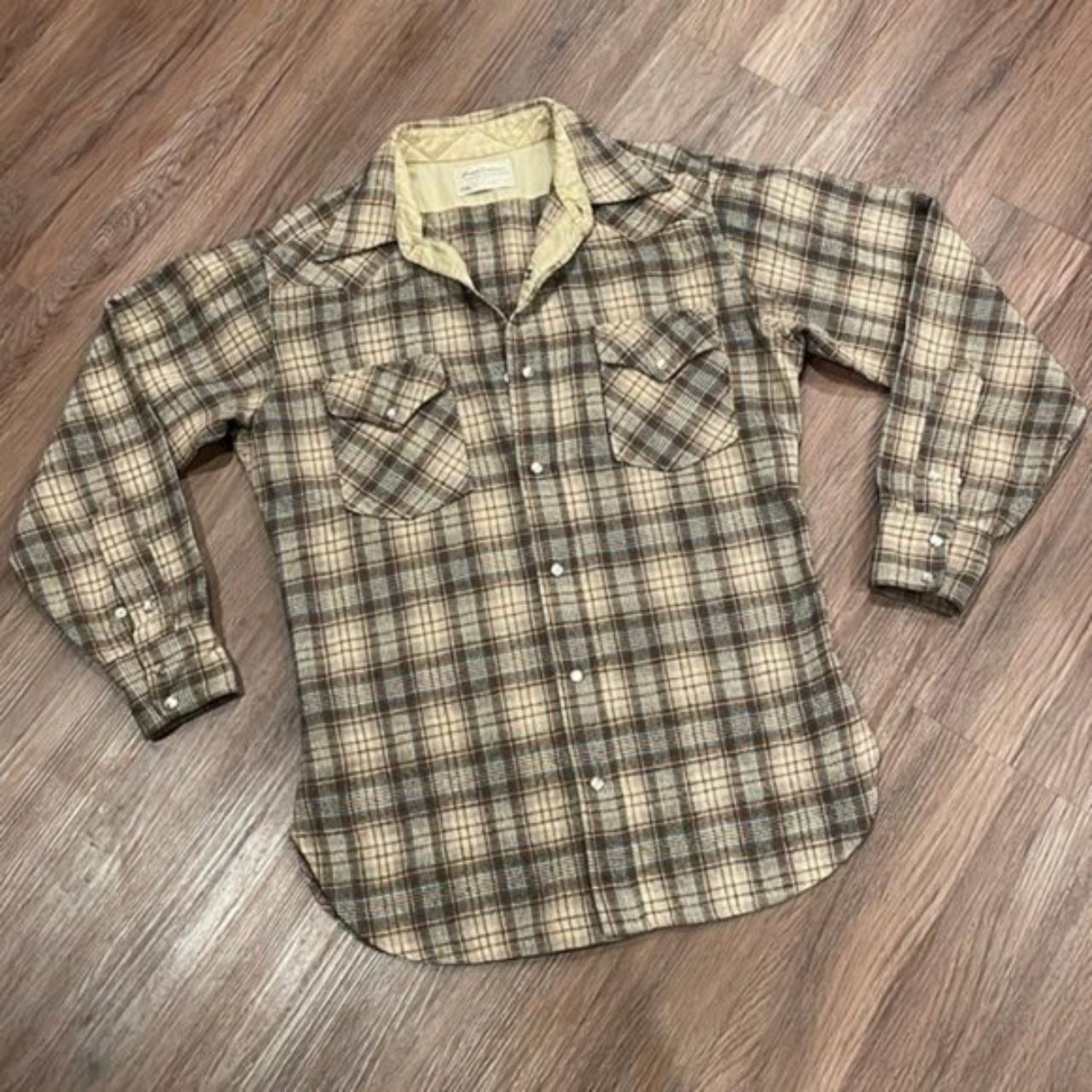 1970s Vintage Pendleton Button Snap High Grade... - Depop