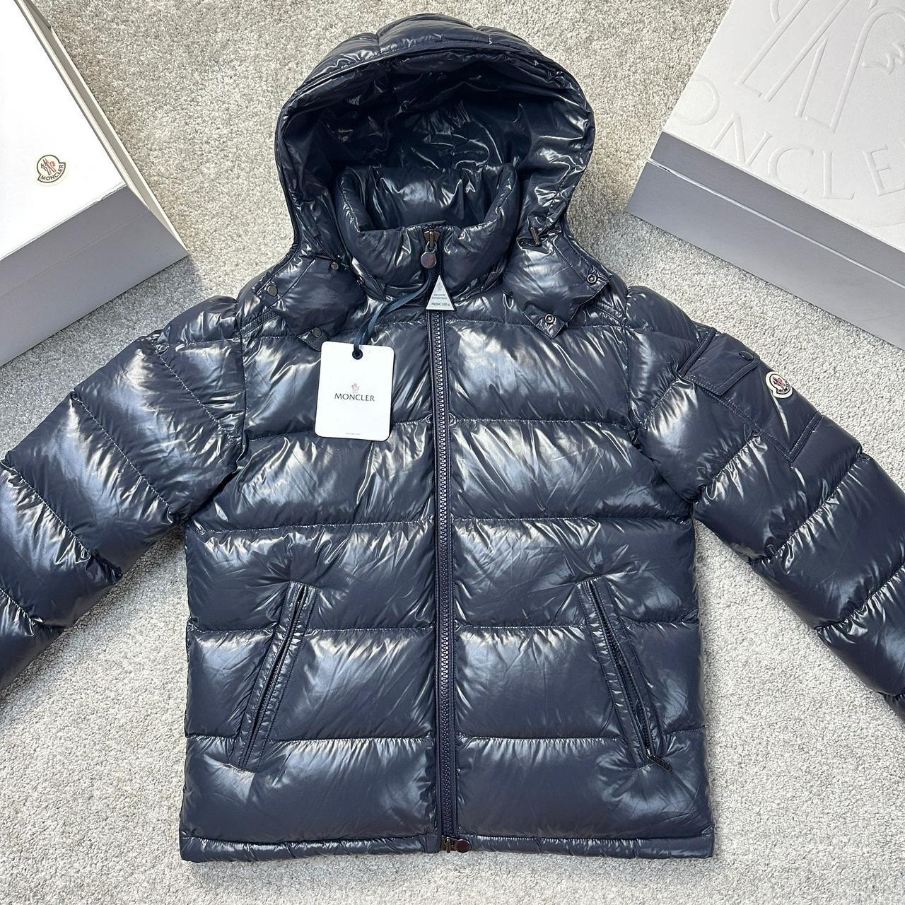 Moncler Maya Navy Jacket - Depop