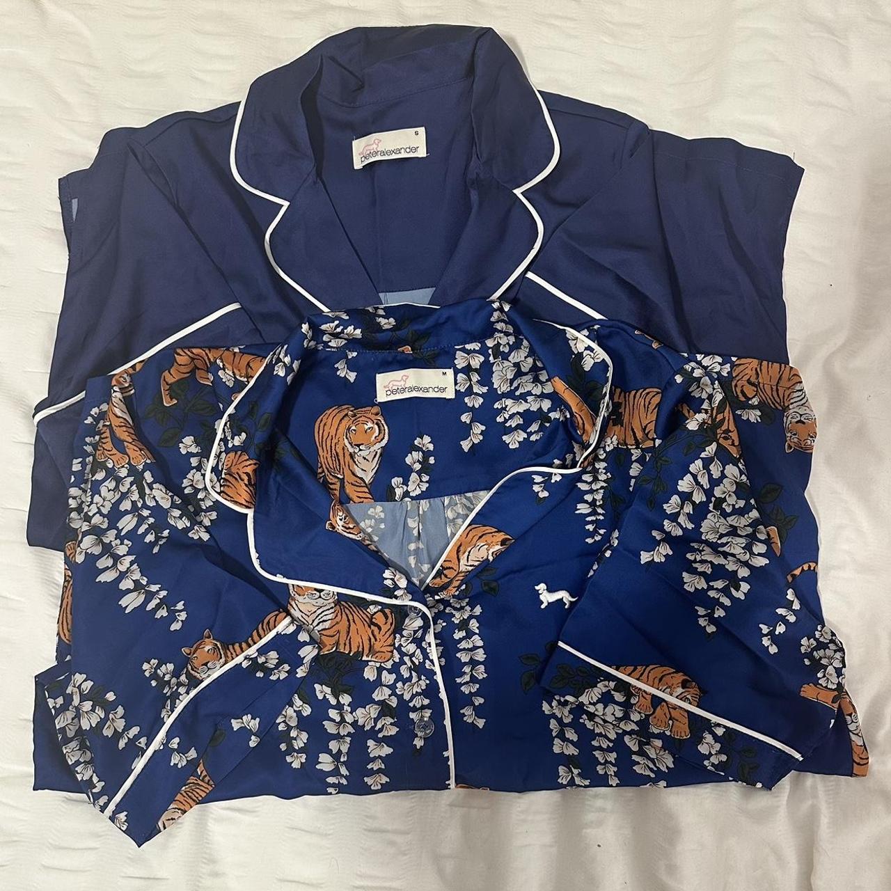 Peter Alexander satin tops Blue flower and pink -... - Depop