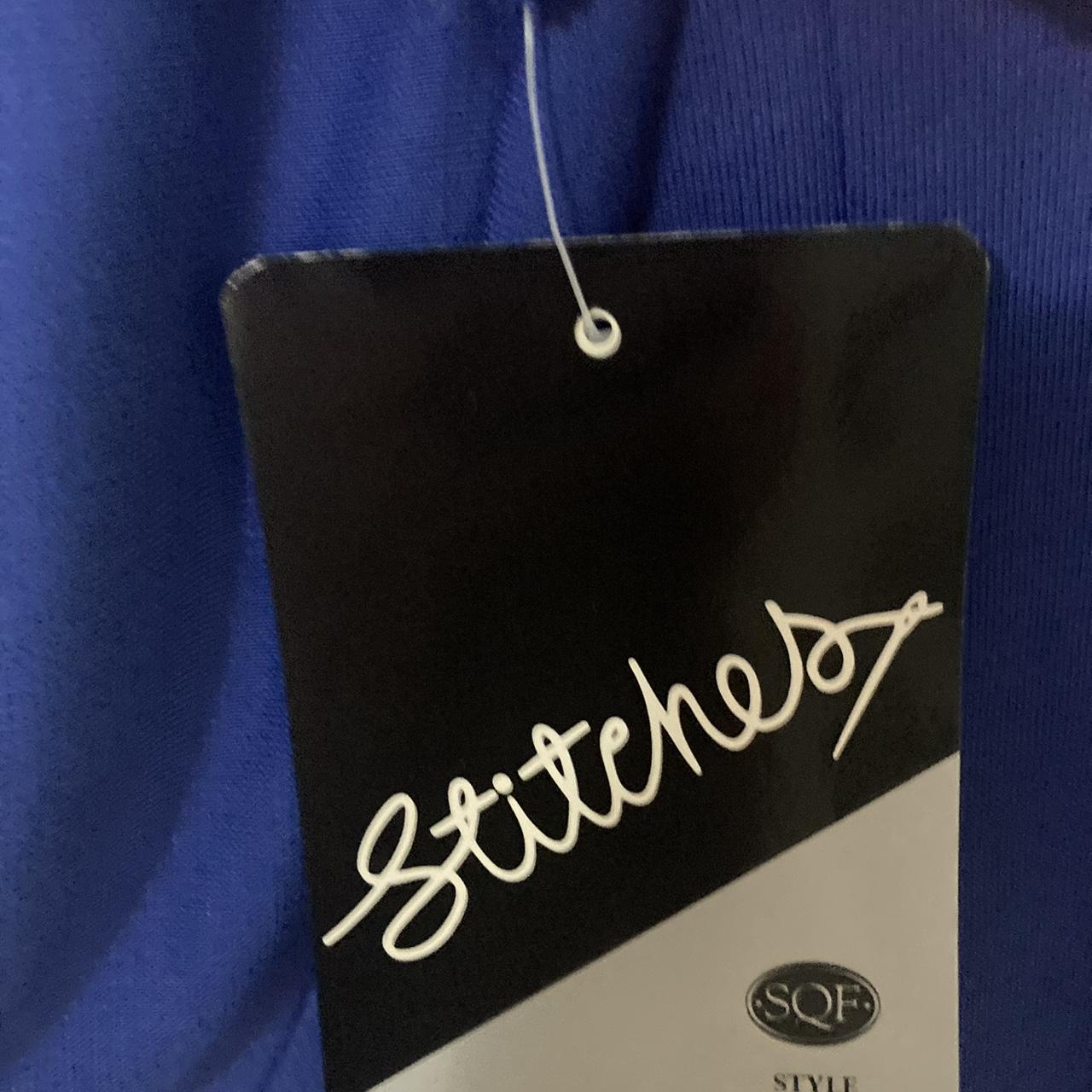 1980’s ‘Stitches’’ French Blue Tie Neck Dress.💙 A... - Depop