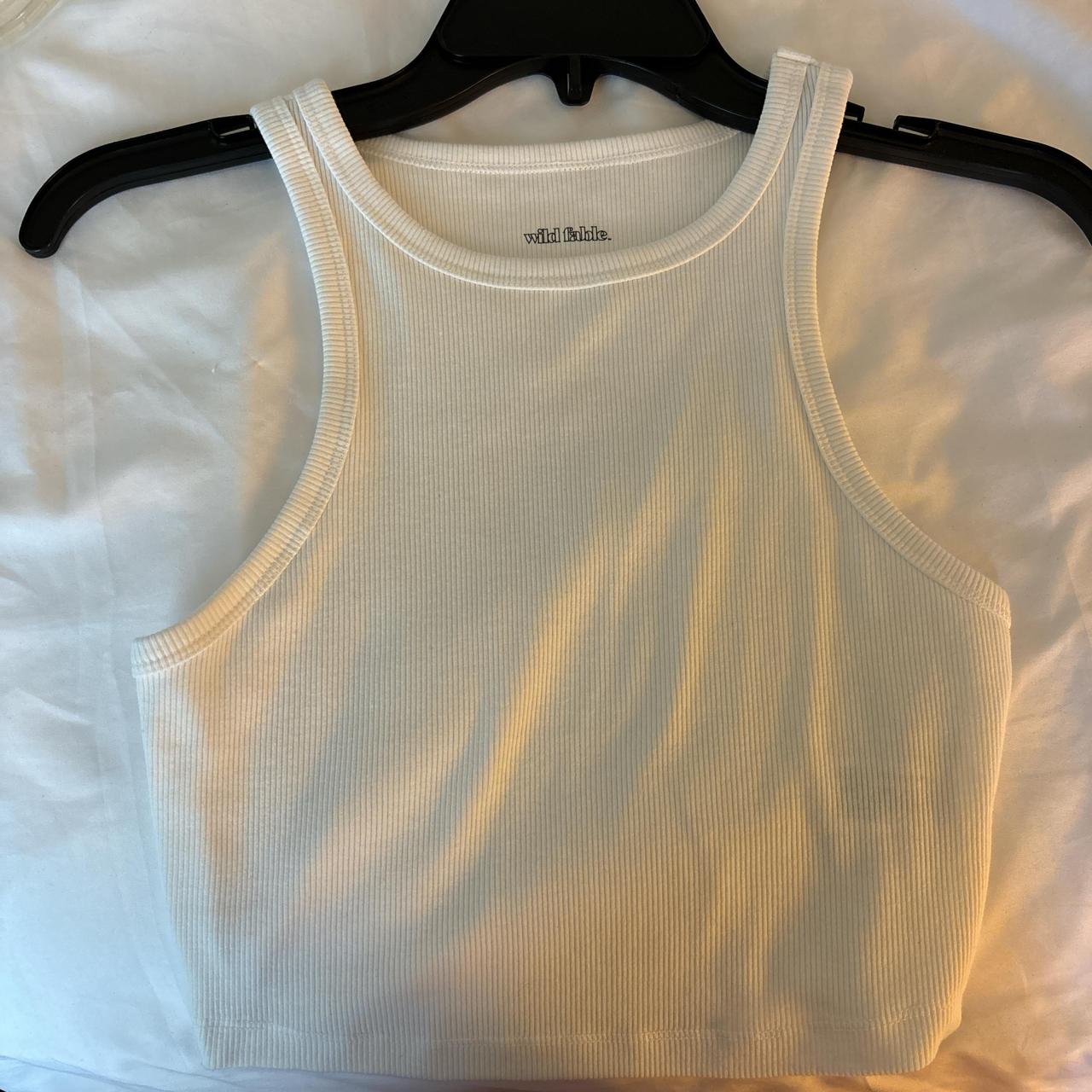 small white wild fable crop tank never worn, NEW... - Depop