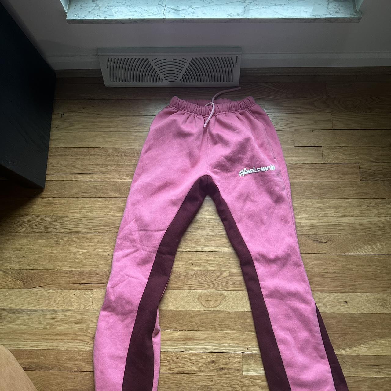 StacksWorld Pink Flare Sweatpants, worn a few times,... - Depop