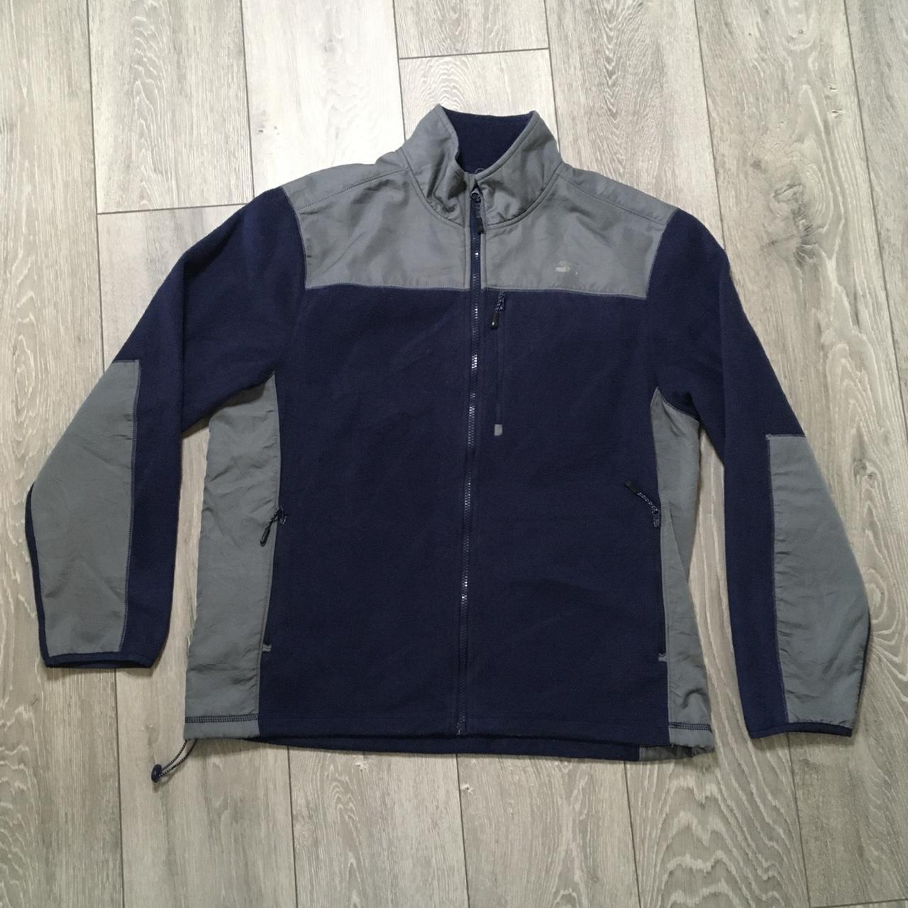 Starter grey blue fleece full zip jacket - size... - Depop