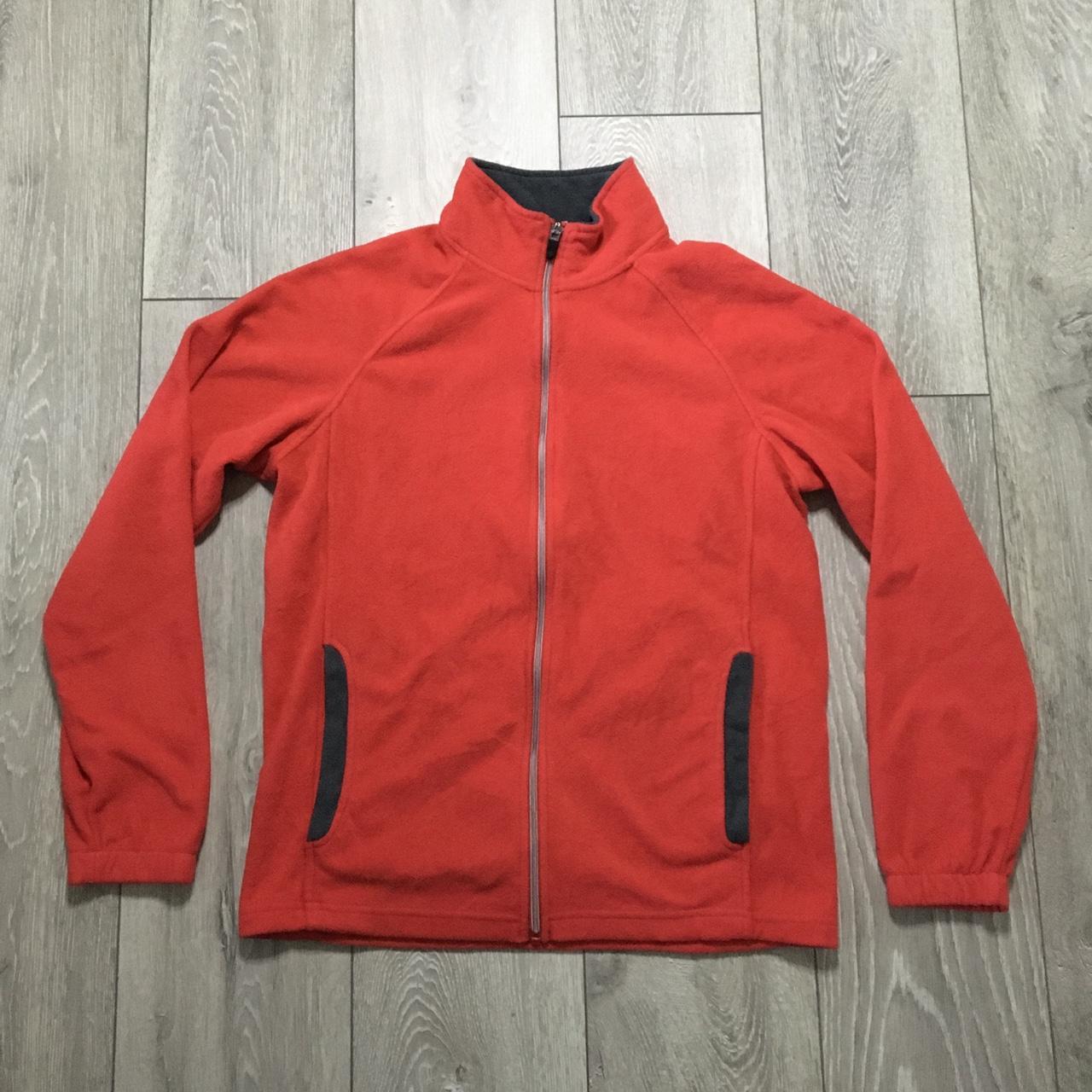 Starter red fleece full zip relaxed fit fleece... - Depop