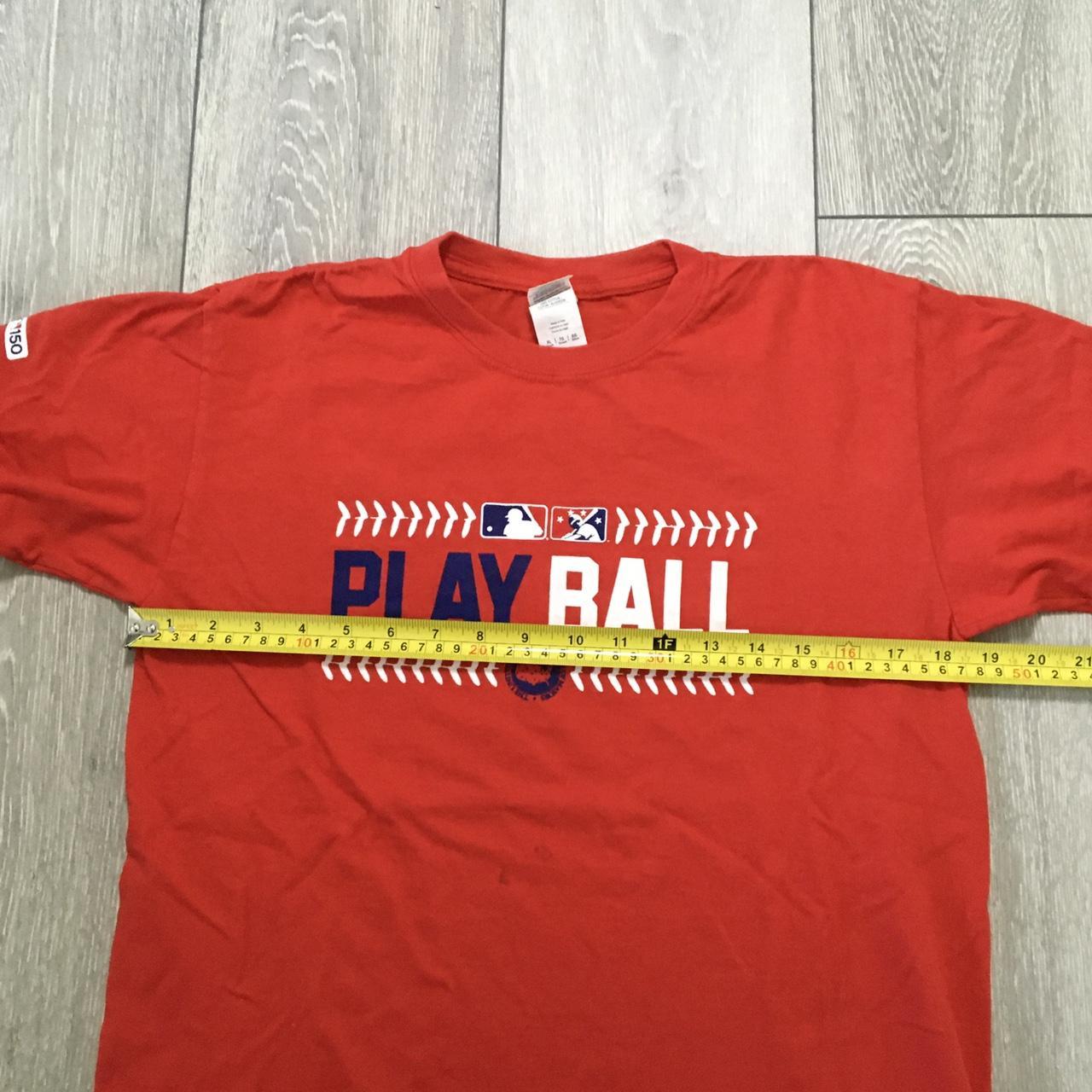 Play Ball MLB Baseball Red Cotton T-shirt - XL... - Depop