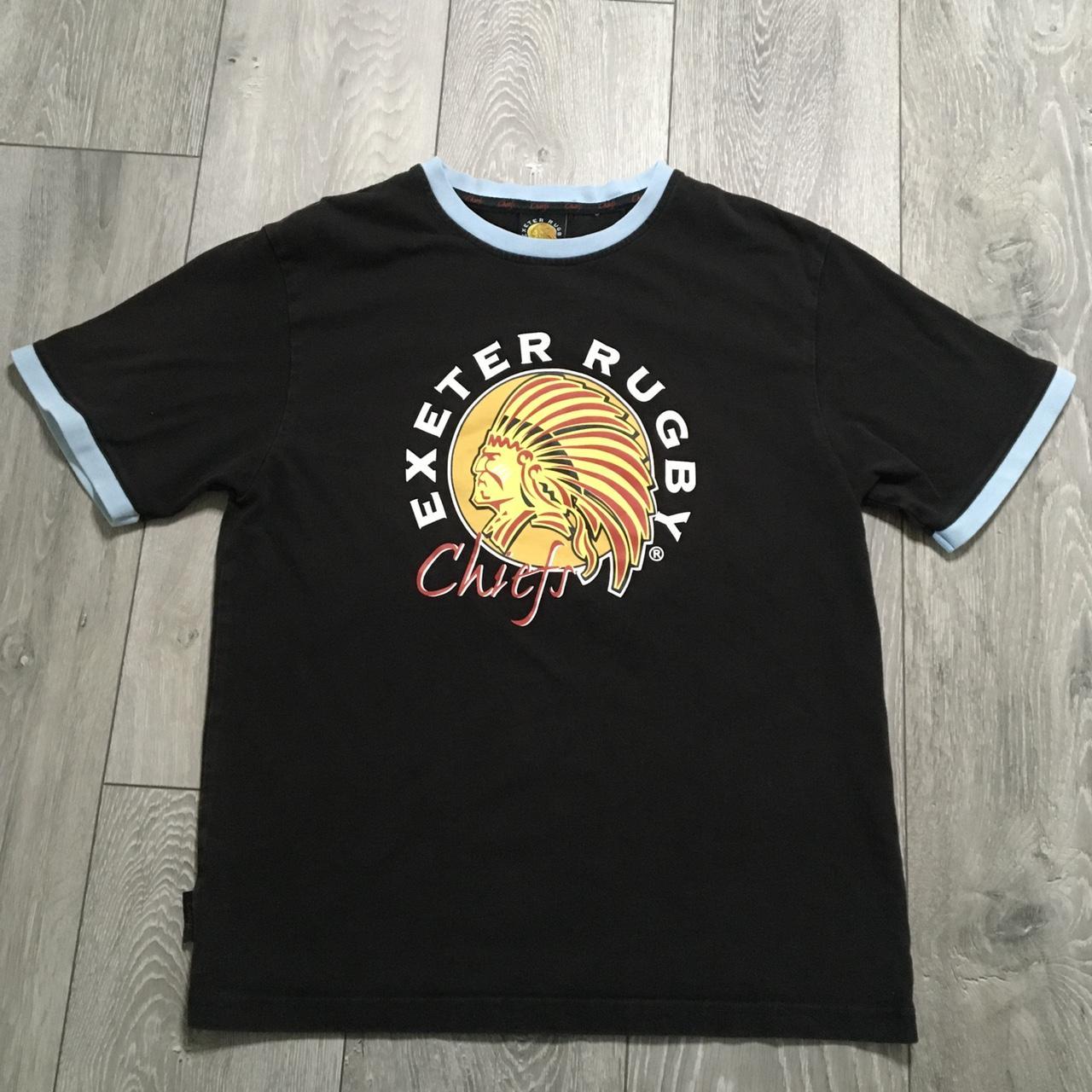 Exeter Chiefs Shirt Mens Medium Black Cotton Graphic... - Depop