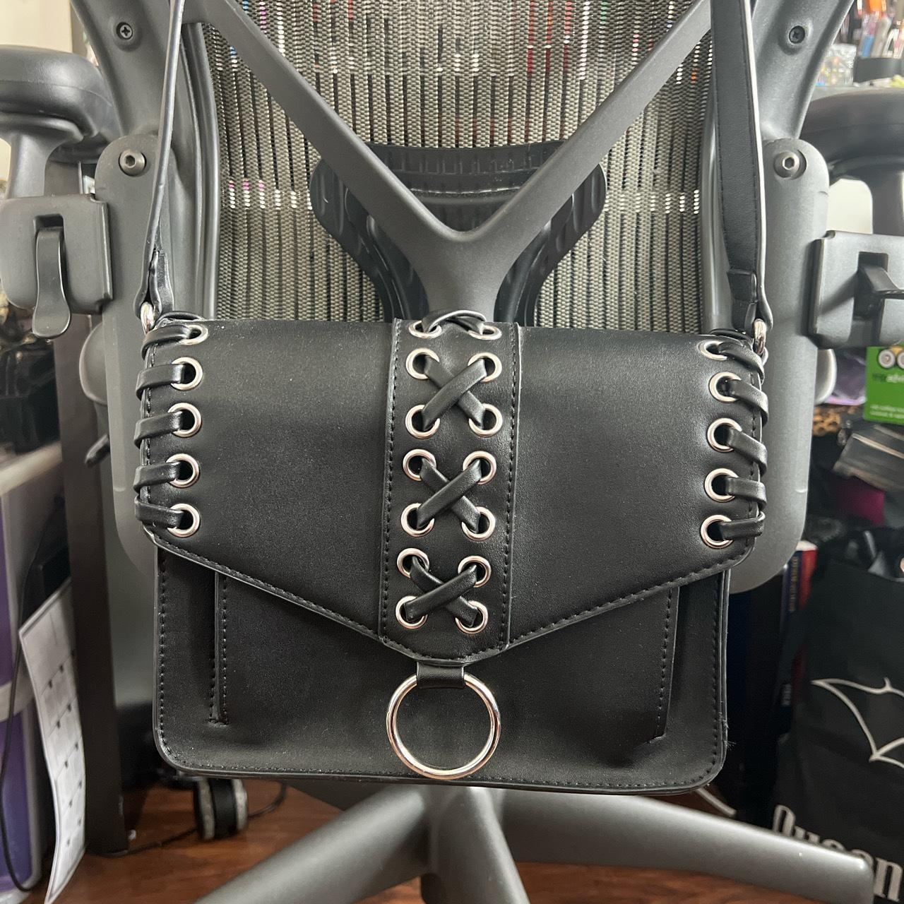 Killstar purse with long strap and corset lacing... - Depop