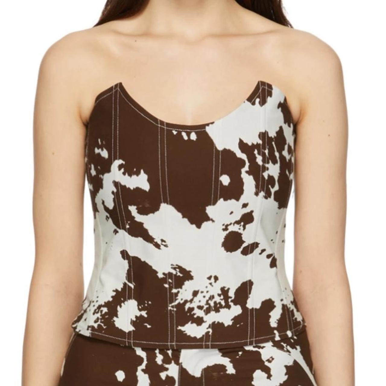MIAOU Brown Cow Print Leia Corset XS RRP £215 - Depop