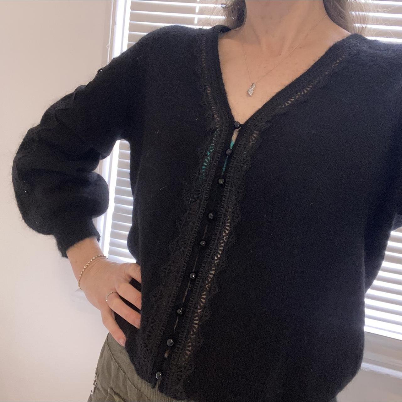 Cute Sezane black cardigan, size small. Super soft.... - Depop