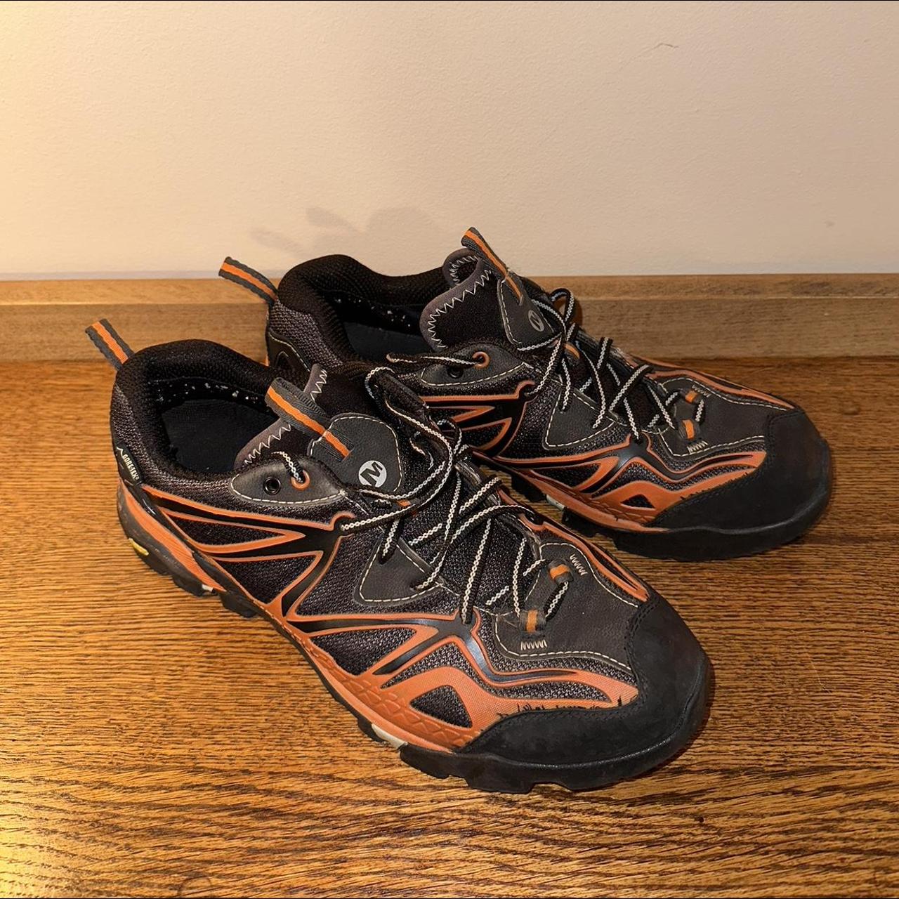 Merrell Men's Black and Orange Trainers | Depop
