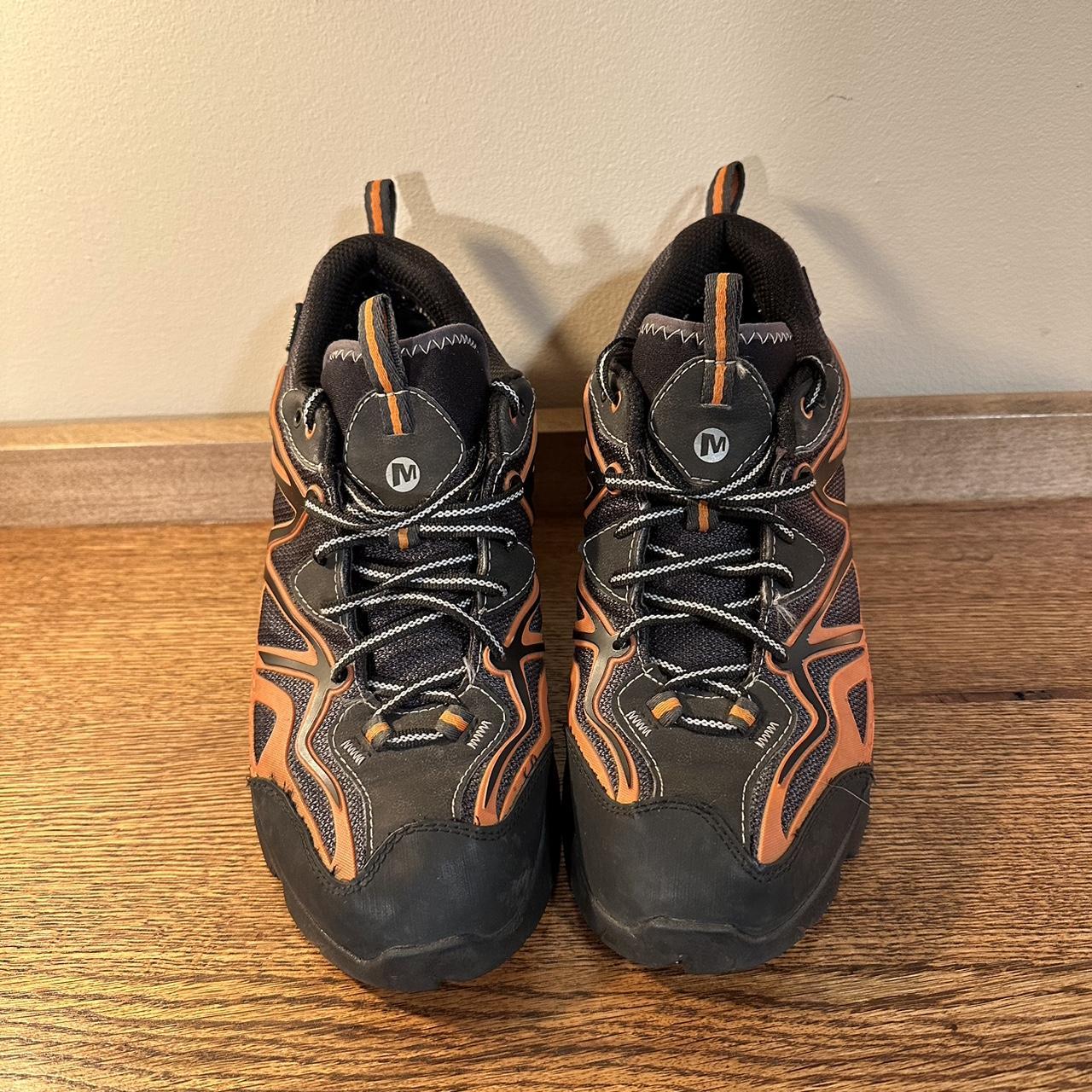 Merrell Men's Black and Orange Trainers | Depop