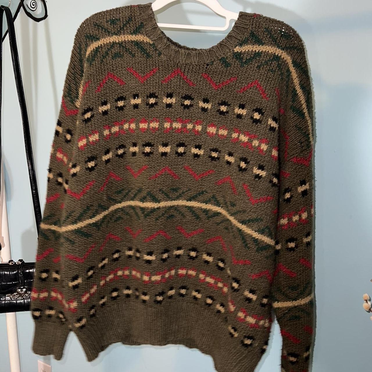 British Khaki 100% Cotton Knitted Sweater Fits like... - Depop