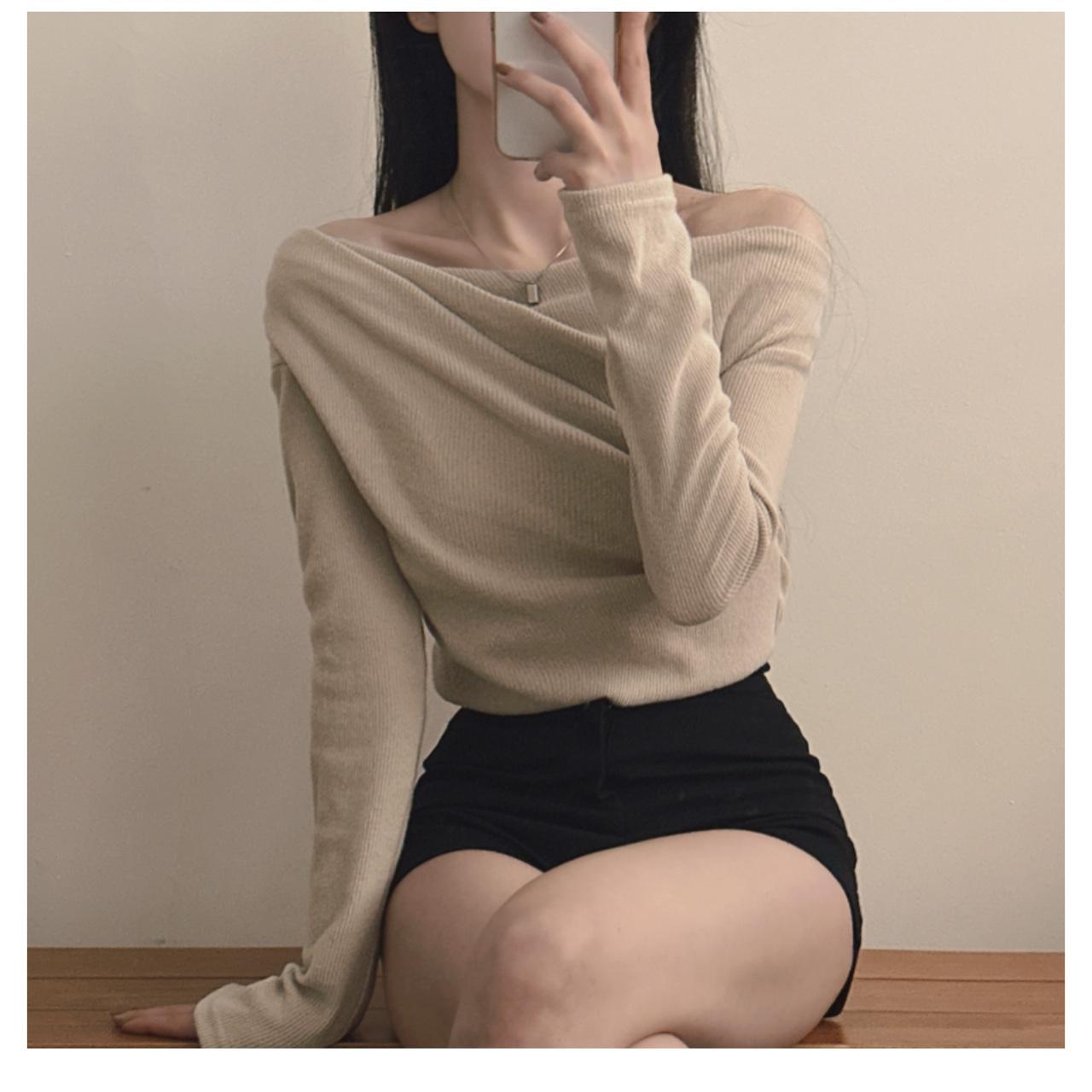 codibook lovensome drape off the shoulder long... | Depop