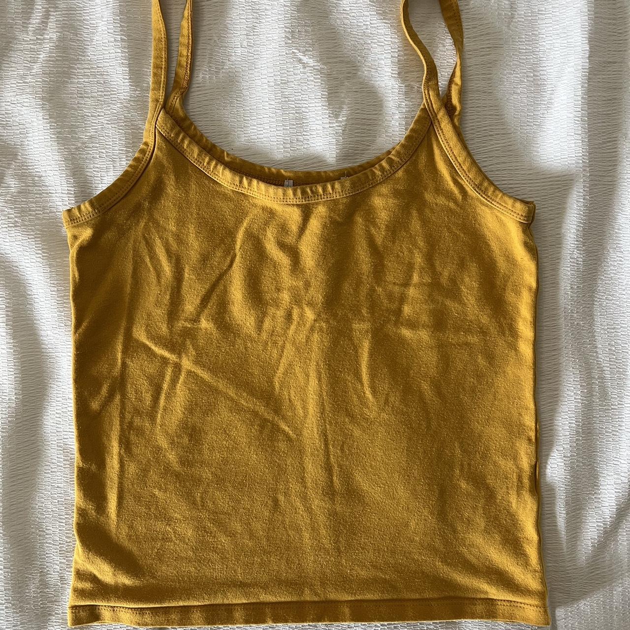 Mustard Yellow tank top/cami! Size: Small Unknown... - Depop